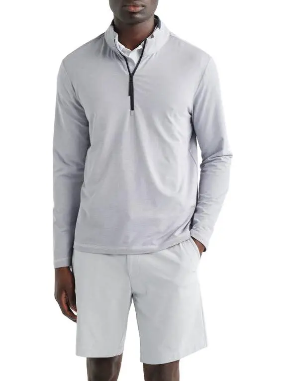 G/fore Quarter Zip Performance Pullover - Light Grey Melange