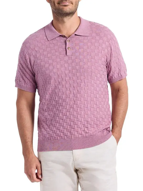 Robert Graham Hampson Cotton Polo Sweater - Light Pink