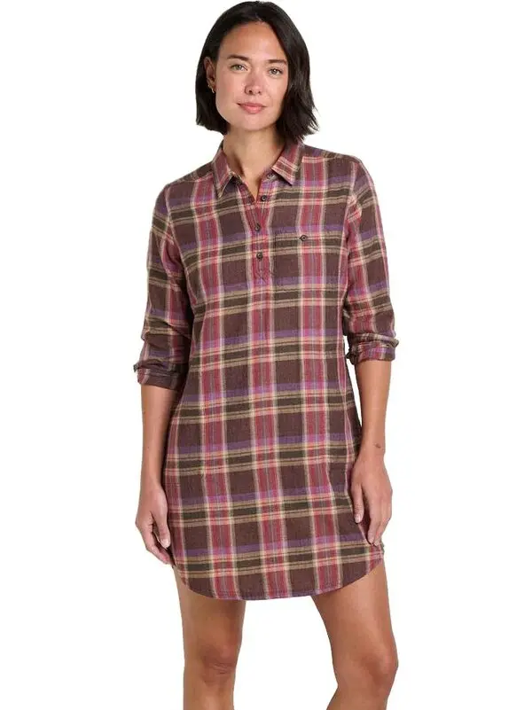 TOAD & CO Re-form Popover Long Sleeve Dress - Carob Pattern