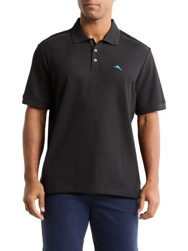 Tommy Bahama Emfielder Icon Solid Islandzone® Polo - Black