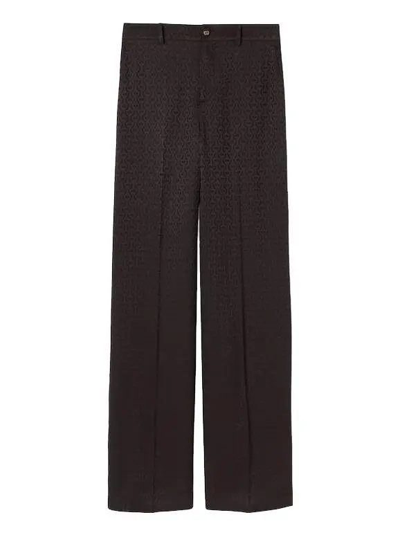 Gucci Horsebit Silk Jacquard Pants - Brown