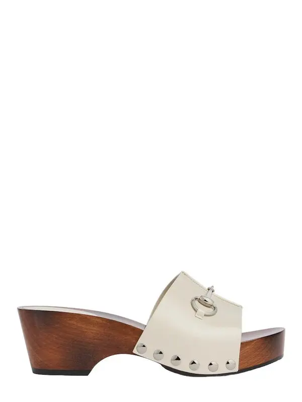 Gucci Platform Clog With Horsebit - Beige