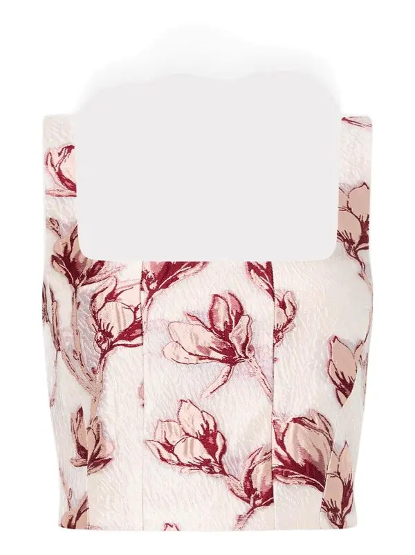 MILLY Paige Floral Sleeveless Tank - Pink/white