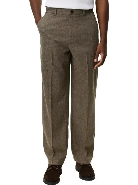 LES DEUX Randall Mélange Suit Pants - Teak Brown