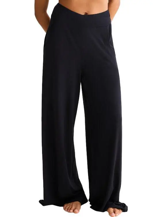 Fleur't Wide Leg Lounge Pants - Black