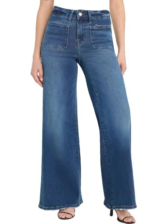Good American Soft Tech Good Waist Palazzo Jeans - Indigo511