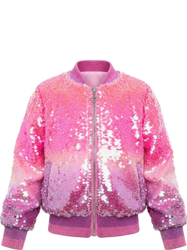 MIA BELLE GIRLS Sequin Bomber Jacket - Pink
