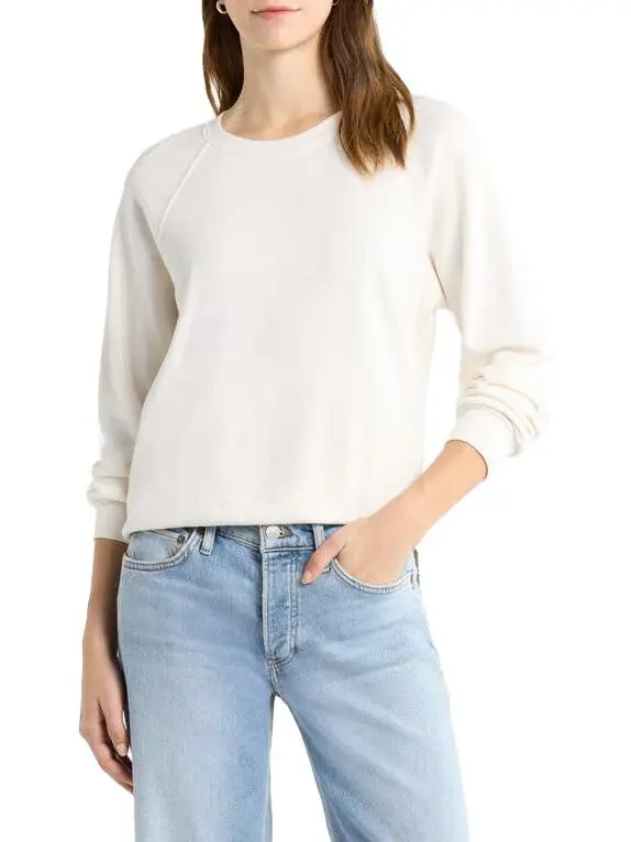 THE STANDARD STITCH Organic Cotton Raglan Sweatshirt - Ivory
