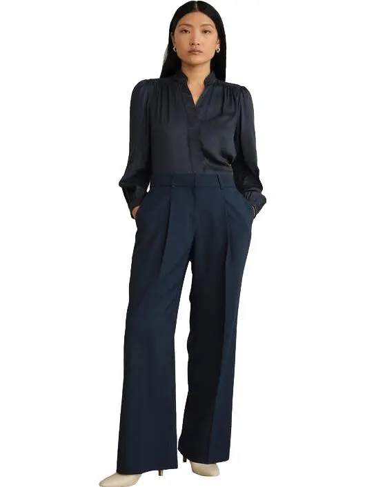 HOBBS LONDON Lauren Wide Leg Pants - Dark Slate Blue
