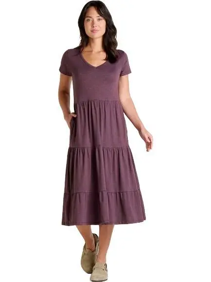 TOAD & CO Marley Tiered Midi Dress - Raisin
