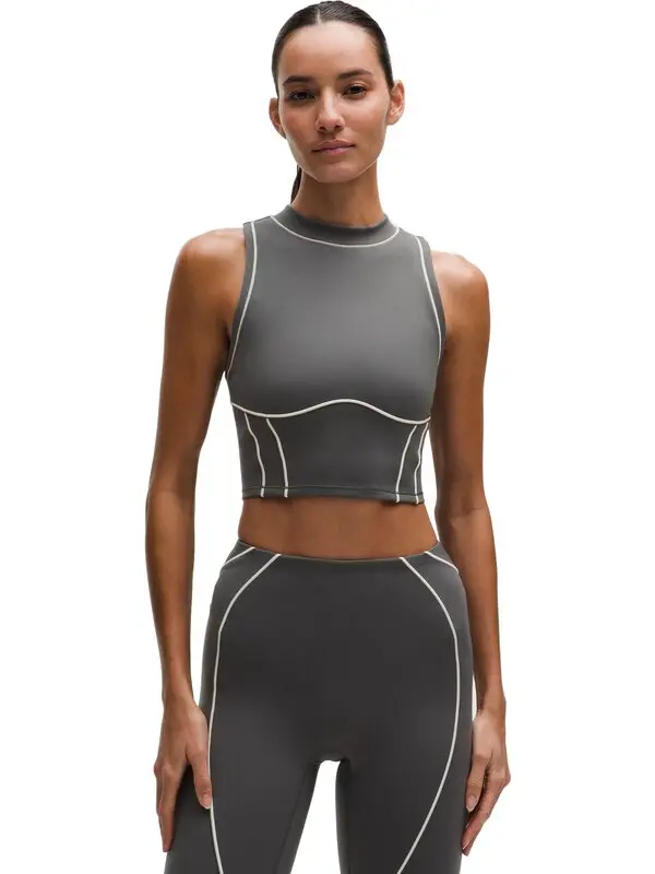 Lululemon Ultralu Contour-seam Cropped Tank Top - Onyx Grey