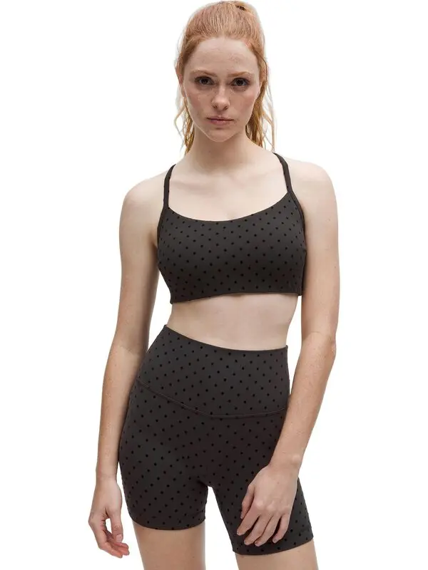Lululemon Flow Y Bra Light Support, C/d Cup Evolve - Polka Flock Black