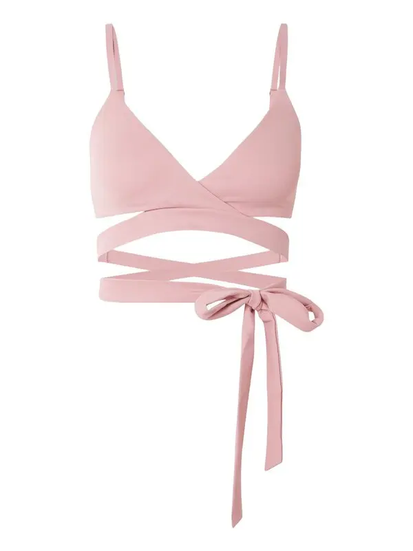SKIMS Nike Wrap Front Bra - Pink