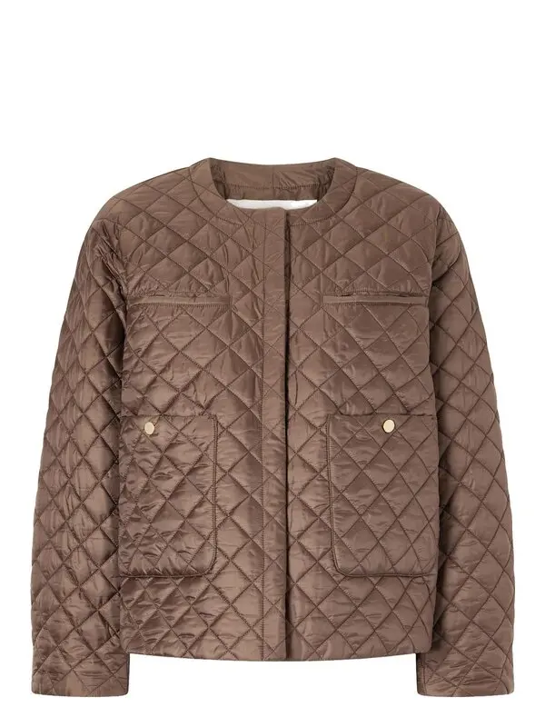 Max Mara Cropped Padded Quilted Shell Jacket - Brown