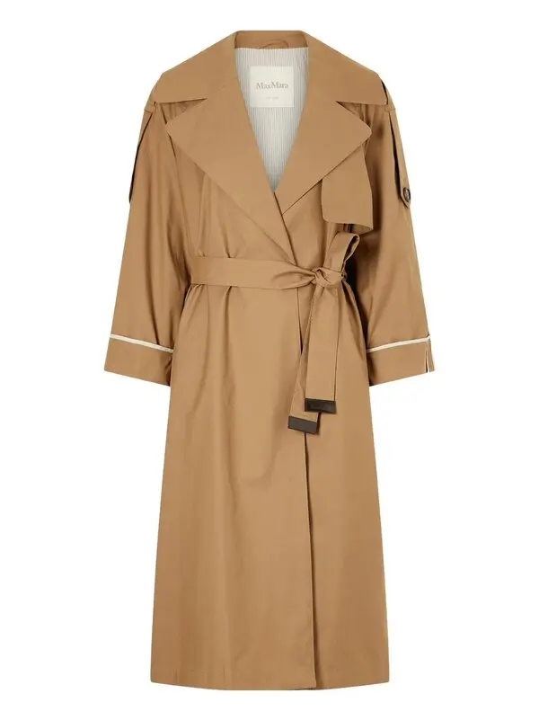 Max Mara Belted Cotton-blend Gabardine Trench Coat - Brown
