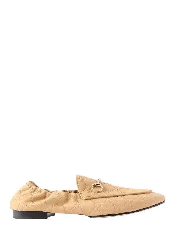 Gucci Horsebit-embellished Logo-debossed Suede Loafers - Neutrals