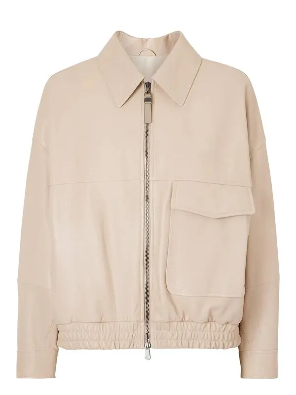 Brunello Cucinelli Leather Jacket - Neutrals