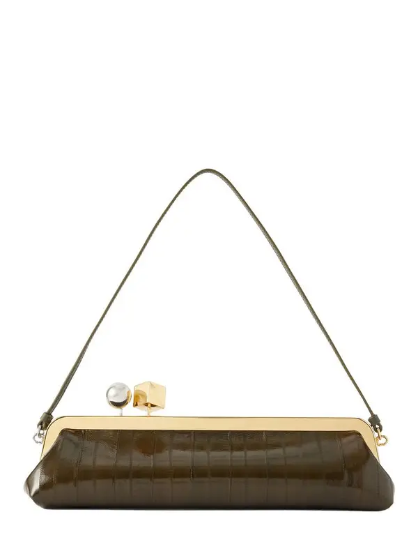 Jacquemus Salon Eel Clutch - Green