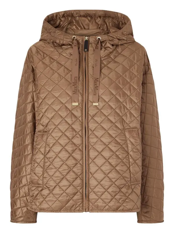 Max Mara Padded Quilted Shell Jacket - Brown