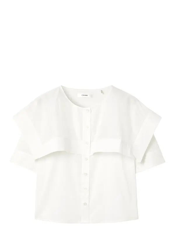 FRAME Cape-effect Cotton Shirt - White