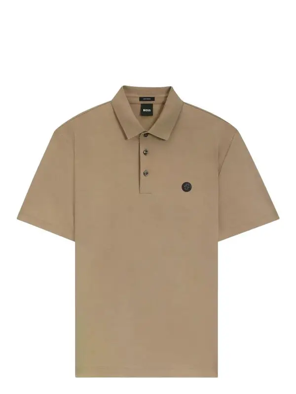 BOSS Button Logo Polo Shirt - Neutrals