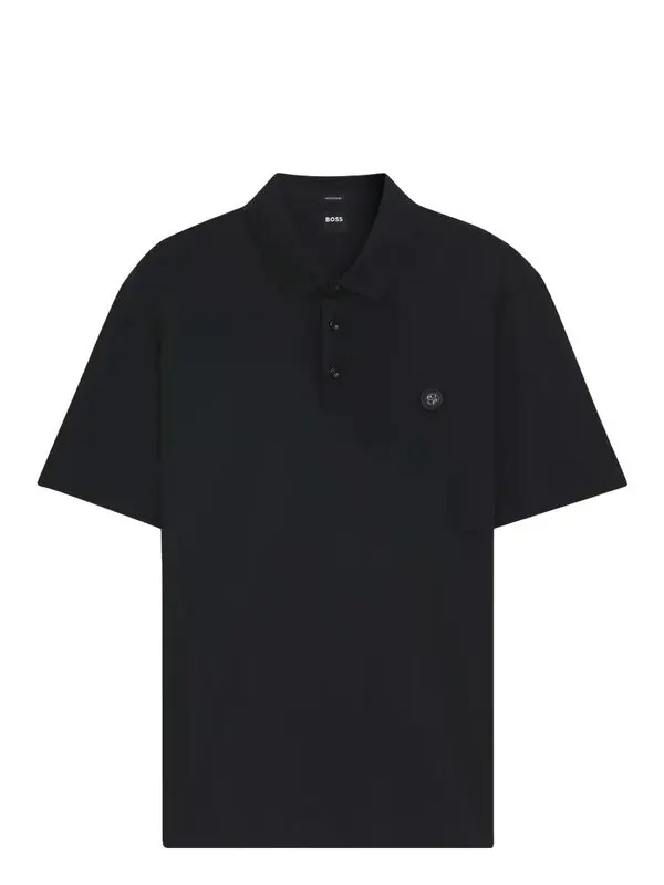 BOSS Logo-patch Polo Shirt - Black