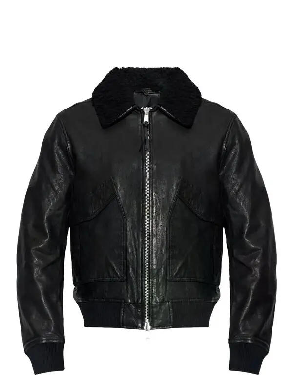 ALLSAINTS Vaucluse Leather Aviator Jacket - Black