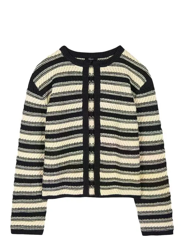 Rails Nelly Striped Knit Cardigan - Black
