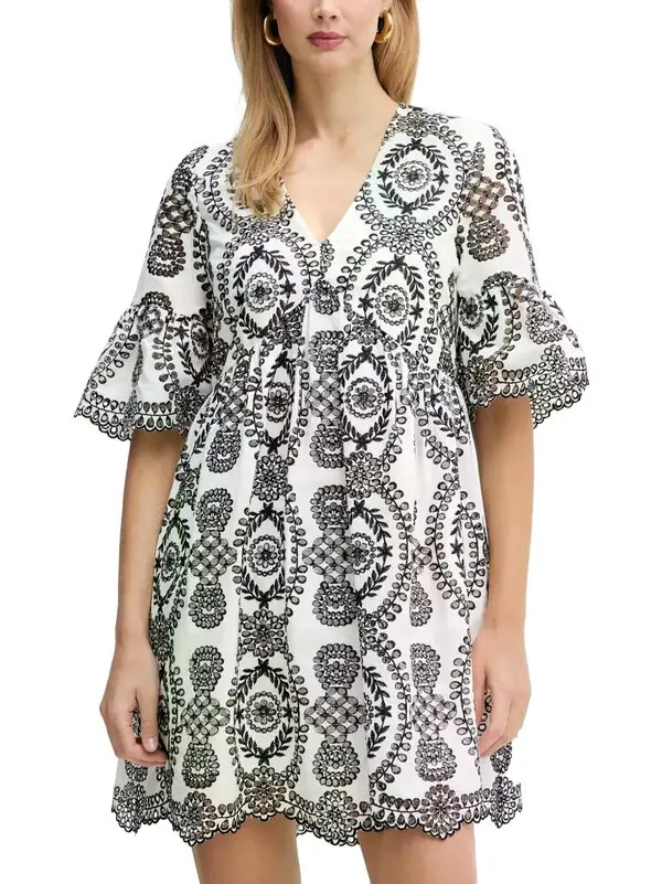 SILVIAN HEACH Geometric-pattern Mini Dress - White