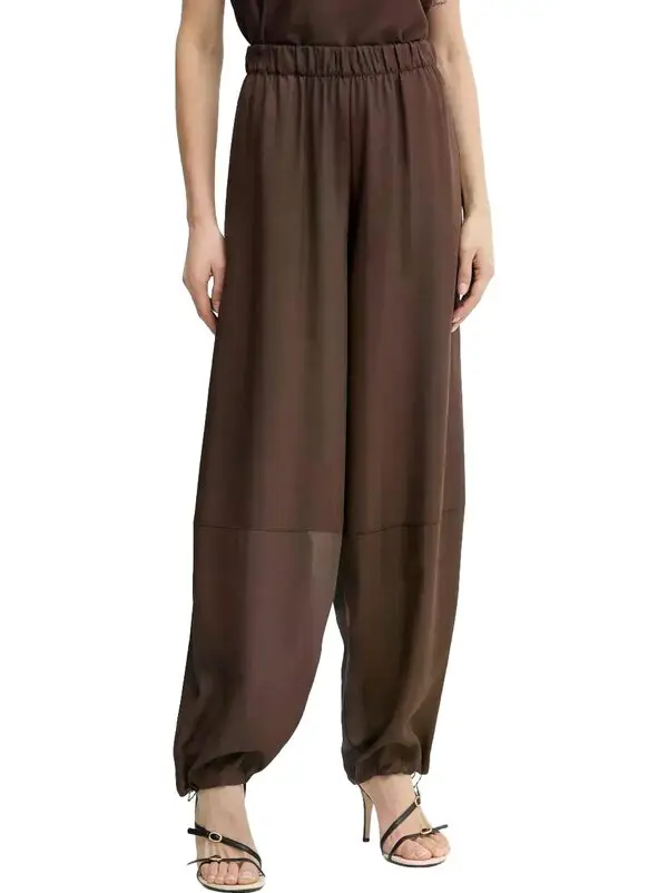 SIMONA CORSELLINI Drawstring Trousers - Brown