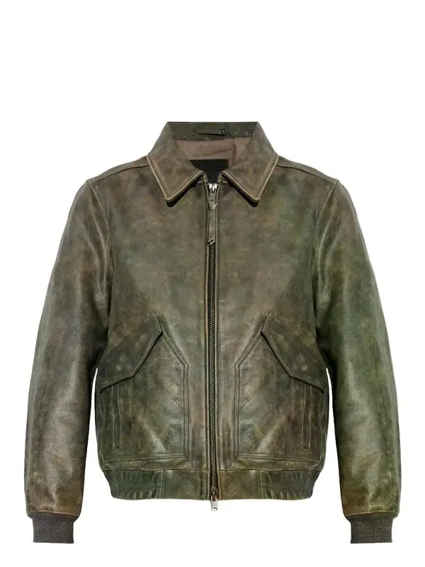 ALLSAINTS Marland Leather Aviator Jacket - Brown