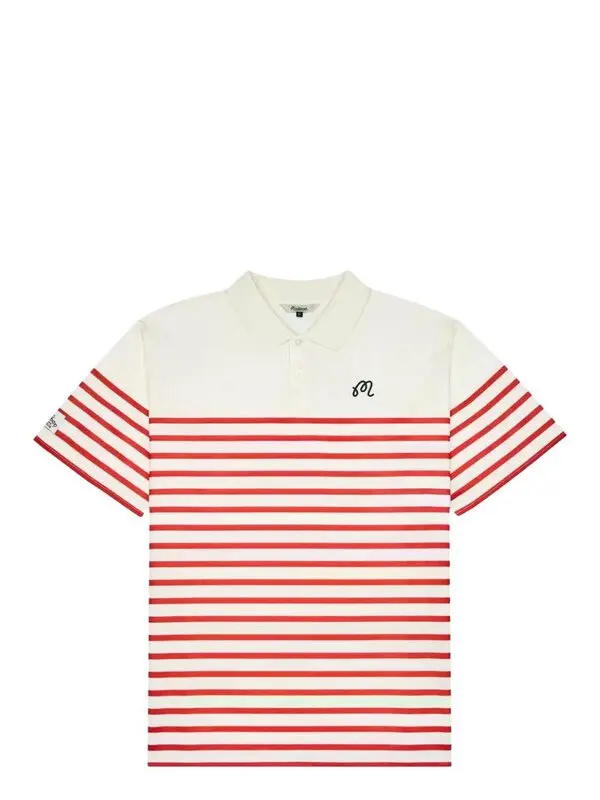 MALBON Striped-pattern Polo Shirt - Neutrals