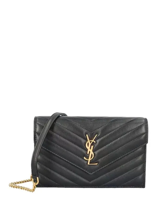 Saint Laurent Mini Cassandre Quilted Crossbody Bag - Black
