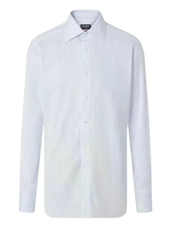 Zegna Striped Cotton Shirt - White