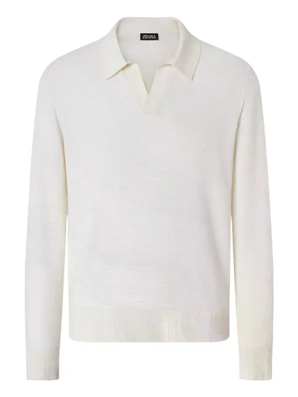 Zegna Polo-collar T-shirt - White