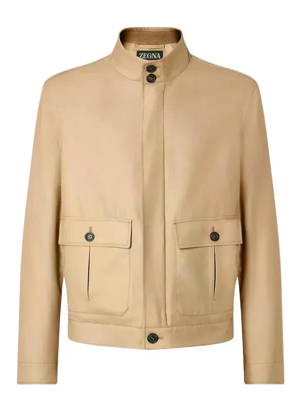 Zegna Jacket With Front Pockets - Neutrals