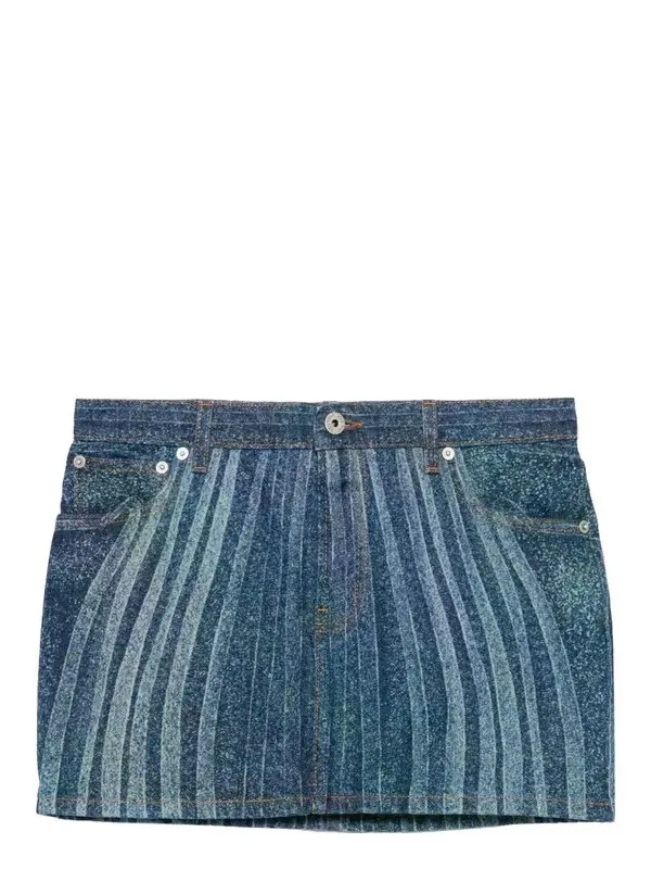 Jean Paul Gaultier Spiral-print Mini Skirt - Blue
