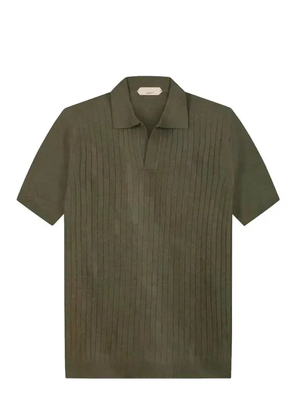 AURELIEN Buttonless Polo-collar T-shirt - Green