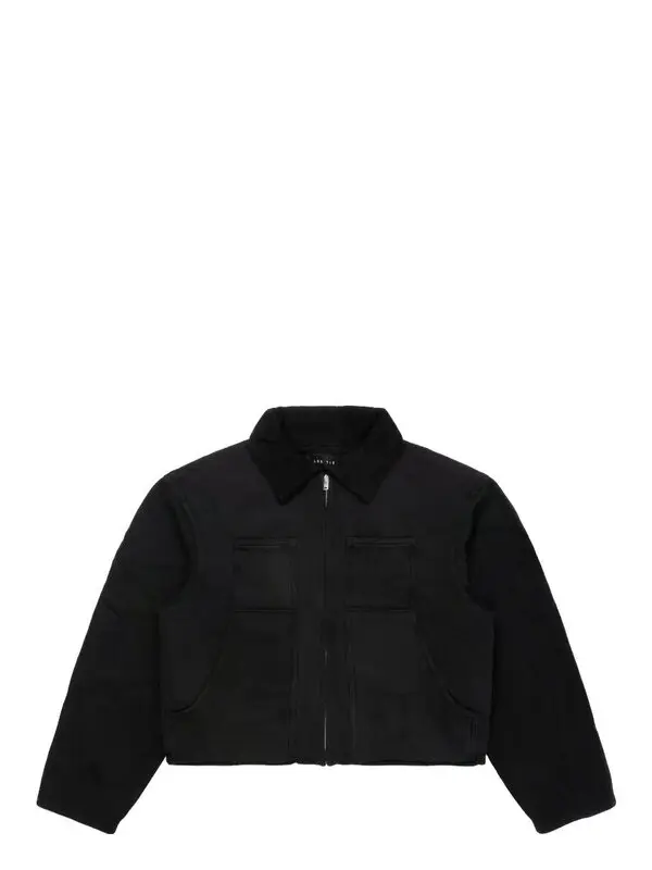 LES TIEN Corduroy-collar Jacket - Black