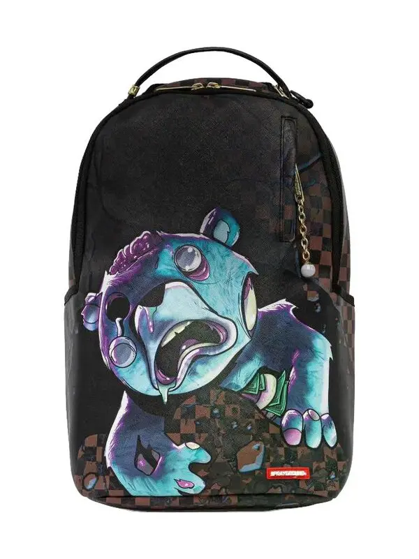SPRAYGROUND Checkered Bear Backpack - Black