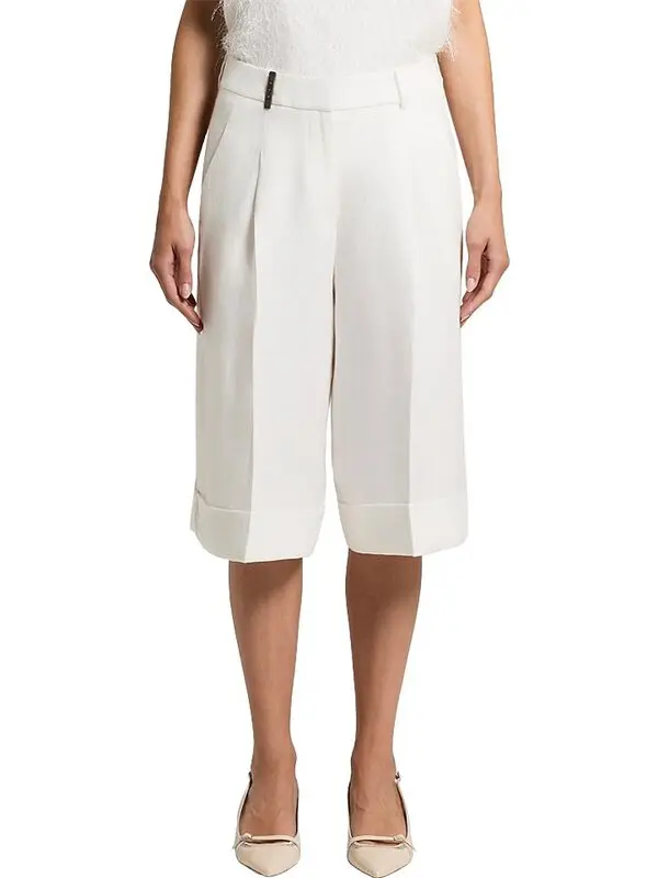 Peserico Linen Bermuda Pants - Solar White
