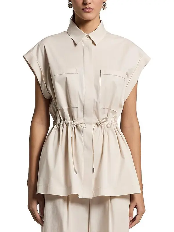 Peserico Drawstring Waist Shirt - Beige Birch