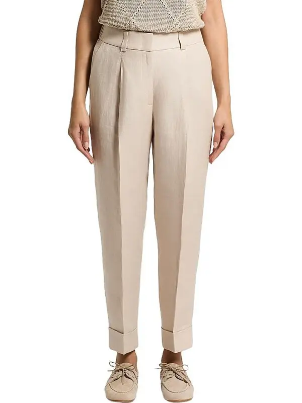 Peserico Linen Slim Pants - Beige Birch