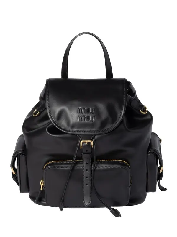 Miu Miu Leather Backpack - Black