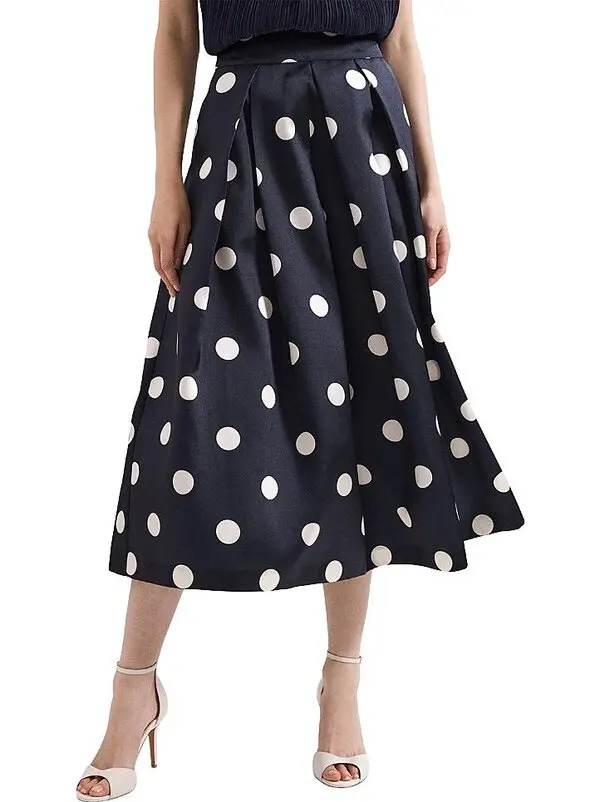 PHASE EIGHT Celeste Spot Print Skirt - Navy