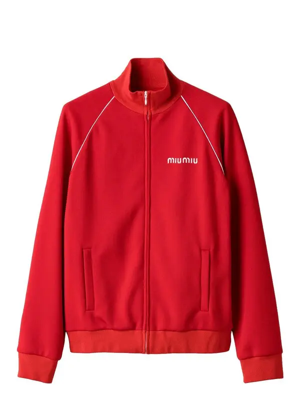 Miu Miu Technical Jersey Blouson Jacket - Red