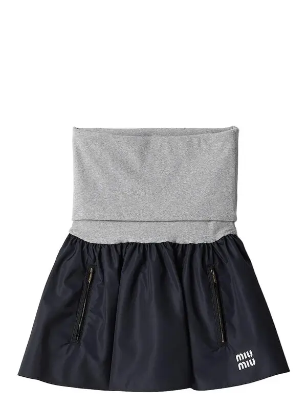 Miu Miu Technical Fabric Miniskirt - Blue/grey