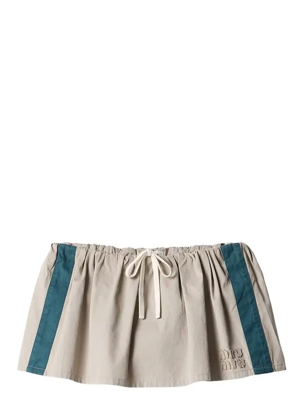 Miu Miu Washed Twill Miniskirt - Khaki/green