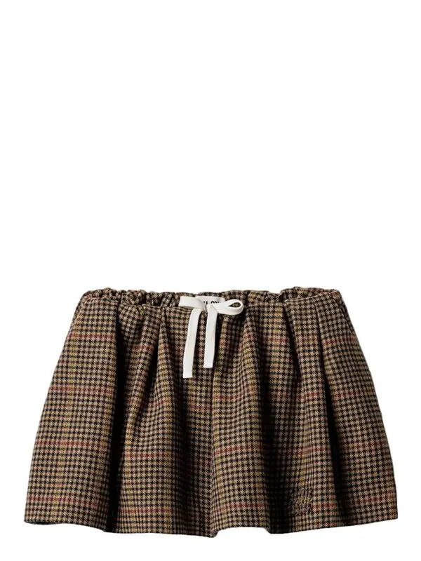 Miu Miu Houndstooth Check Miniskirt - Camel Brown