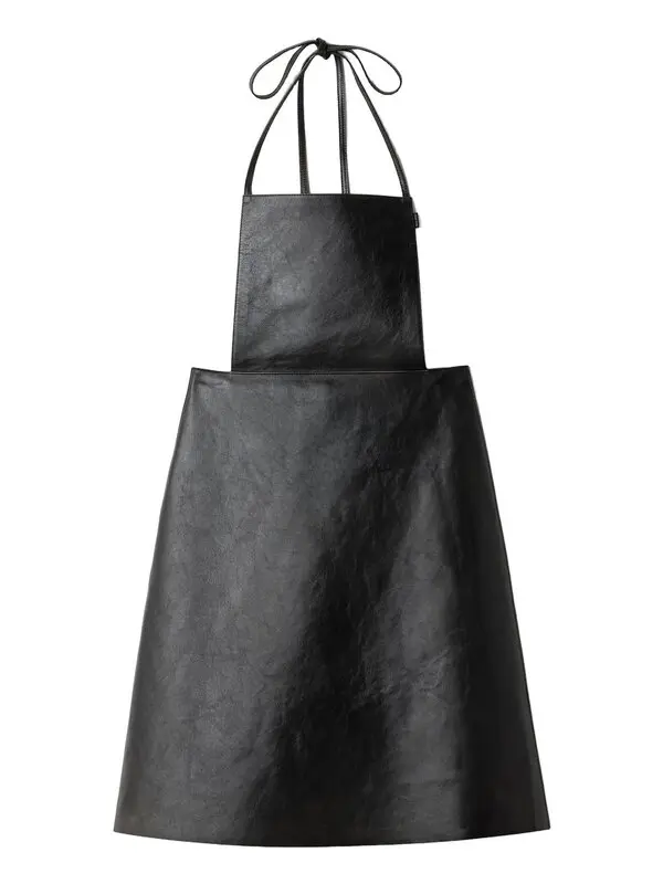 Miu Miu Leather Apron - Black